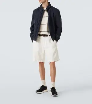 Brunello Cucinelli Leather-trimmed Knit Sneakers