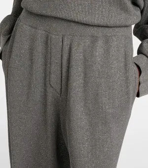 Brunello Cucinelli Cotton-blend Lame Wide-leg Trousers