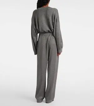 Brunello Cucinelli Cotton-blend Lame Wide-leg Trousers