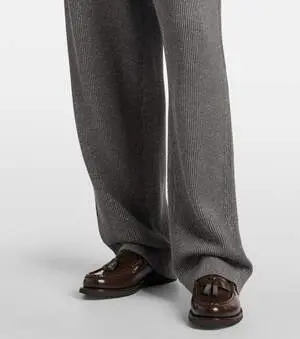 Brunello Cucinelli Cotton-blend Lame Wide-leg Trousers