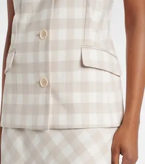 Simkhai Calliope Gingham Vest - Beige