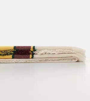 Etro Logo Embroidered Wool And Cashmere Throw