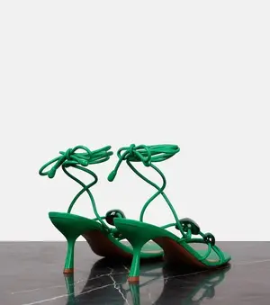 Zimmermann Gleam 65 Embellished Leather Sandals - Green