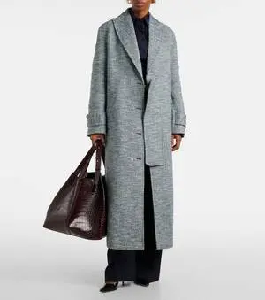 Victoria Beckham Boucle Tweed Wrap Coat