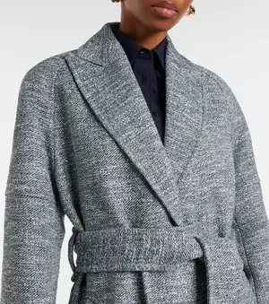 Victoria Beckham Boucle Tweed Wrap Coat