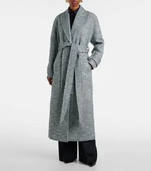 Victoria Beckham Boucle Tweed Wrap Coat