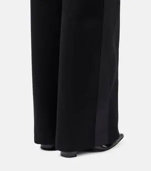 Sacai Leather-trimmed Knee-high Boots