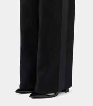 Sacai Leather-trimmed Knee-high Boots