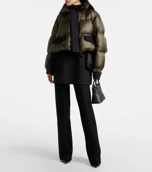 Sacai Leather-trimmed Knee-high Boots