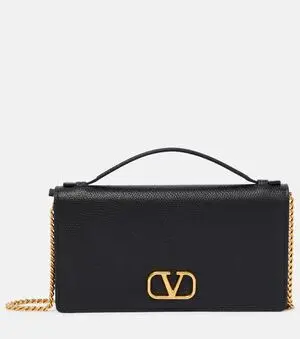 Valentino Garavani Vsling Leather Wallet On Chain