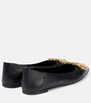 Valentino Garavani Vlogo Leather Ballet Flats
