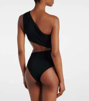 Balmain One-shoulder Cutout Swimsuit