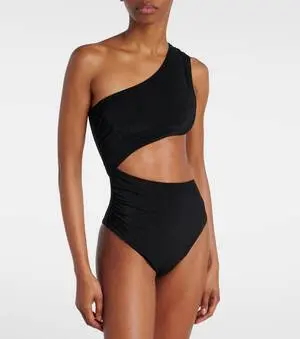 Balmain One-shoulder Cutout Swimsuit