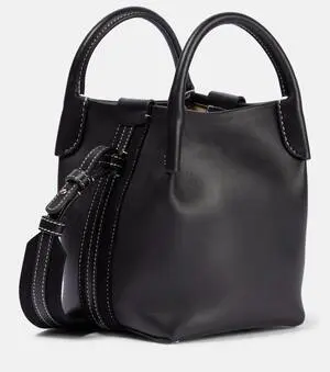 Loro Piana Bale Small Leather Bucket Bag - Black