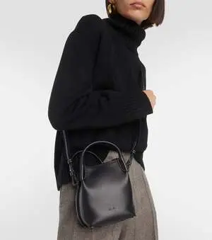 Loro Piana Bale Small Leather Bucket Bag - Black