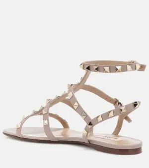 Valentino Garavani Rockstud Leather Sandals - Neutrals