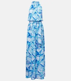 Poupette St Barth Bianca Printed Maxi Dress - Blue