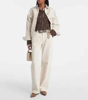 Brunello Cucinelli Leather Slingback Flats