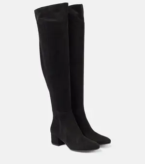 GIANVITO ROSSI Suede Knee-high Boots - Black