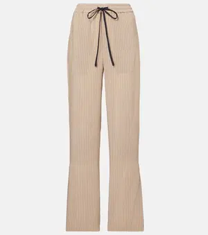 Victoria Beckham Striped Pajama Pants - Beige