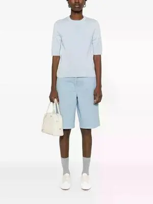 Thom Browne Jersey Stitch Pointelle 4-bar Tee - Blue