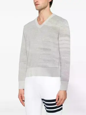 Thom Browne 4-bar Stripe V-neck Sweater