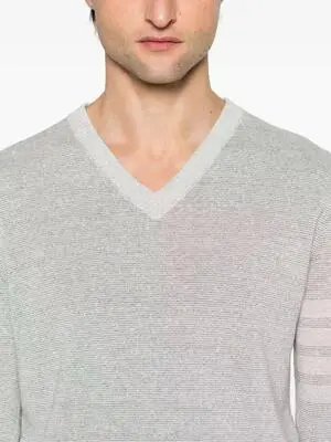 Thom Browne 4-bar Stripe V-neck Sweater