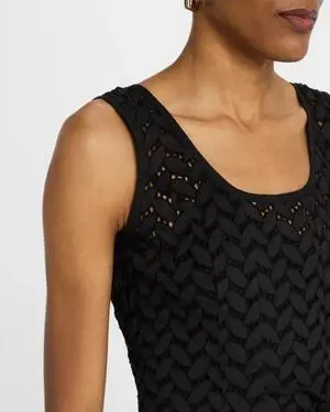Merlette Olea Eyelet-embroidered Cotton Midi Dress - Black