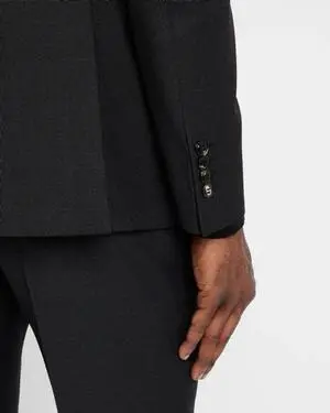 Giorgio Armani Apos;s Pinpoint Twill Suit - Solid Black