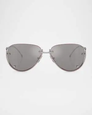DIESEL® Diesel Aviator Sunglasses Shiny Silver