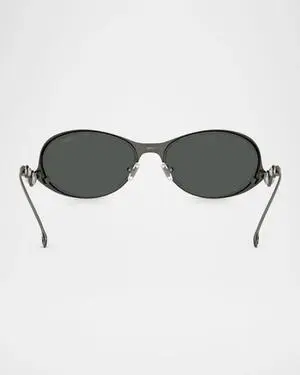DIESEL® Diesel DL1014 Oval Sunglasses Dark Grey