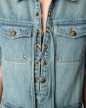 Zadig&Voltaire Record Denim Mini Dress - Light Blue