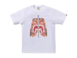 A BATHING APE Embroidery Style Tiger Tee Shirt - White
