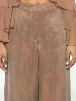 Blumarine Gabardine Trousers - Brown