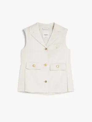 Max Mara Stretch Linen Gilet Jacket