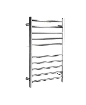 PURSONIC 10 Bar Stainless Steel Wall Mounted Electric Towel Warmer - Silver