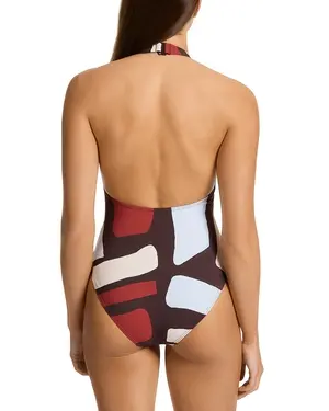 JETS Plunging Neck One Piece Swimsuit