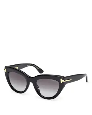 TOM FORD Icon Collection 52mm Cat Eye Sunglasses - Black/smoke
