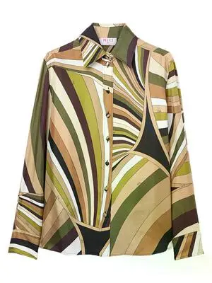 Emilio Pucci Marmo-print Shirt - Green