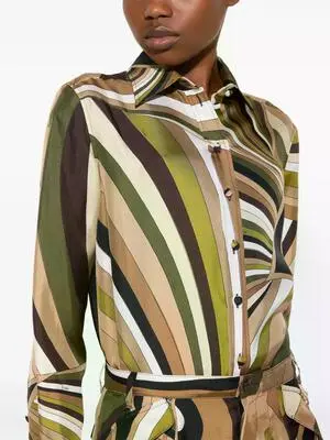 Emilio Pucci Marmo-print Shirt - Green