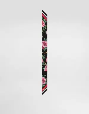 Dolce & Gabbana Rose- Twill Headscarf - Print