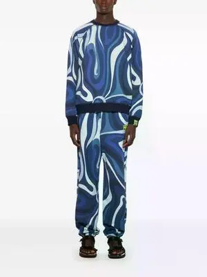 Emilio Pucci Marmo-print Fleece Sweatshirt - Blue