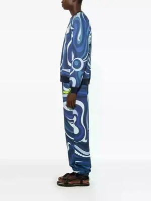 Emilio Pucci Marmo-print Fleece Sweatshirt - Blue