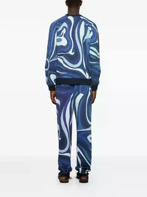 Emilio Pucci Marmo-print Fleece Sweatshirt - Blue