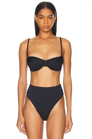 HAIGHT. Ribbed Vintage Bikini Top - Black