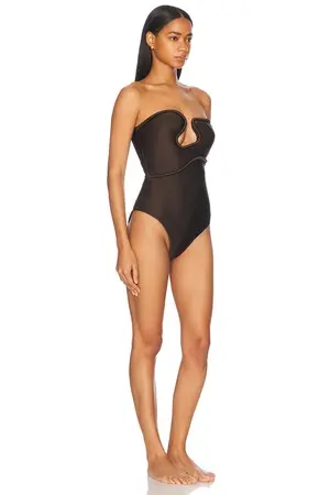 ADRIANA DEGREAS Waves Strapless One Piece Swimsuit