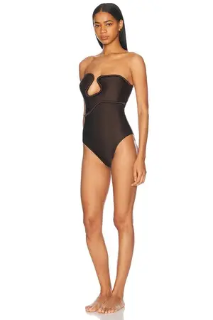 ADRIANA DEGREAS Waves Strapless One Piece Swimsuit