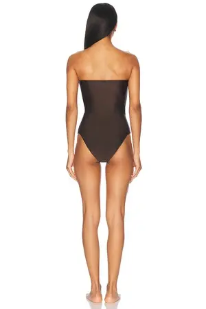 ADRIANA DEGREAS Waves Strapless One Piece Swimsuit