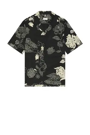 Moncler Short Sleeve Shirt In Black In Black - Navy