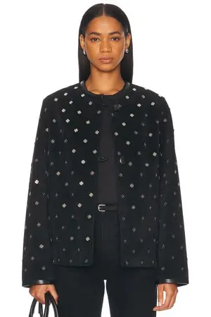 BODE Clover Charm Suede Jacket